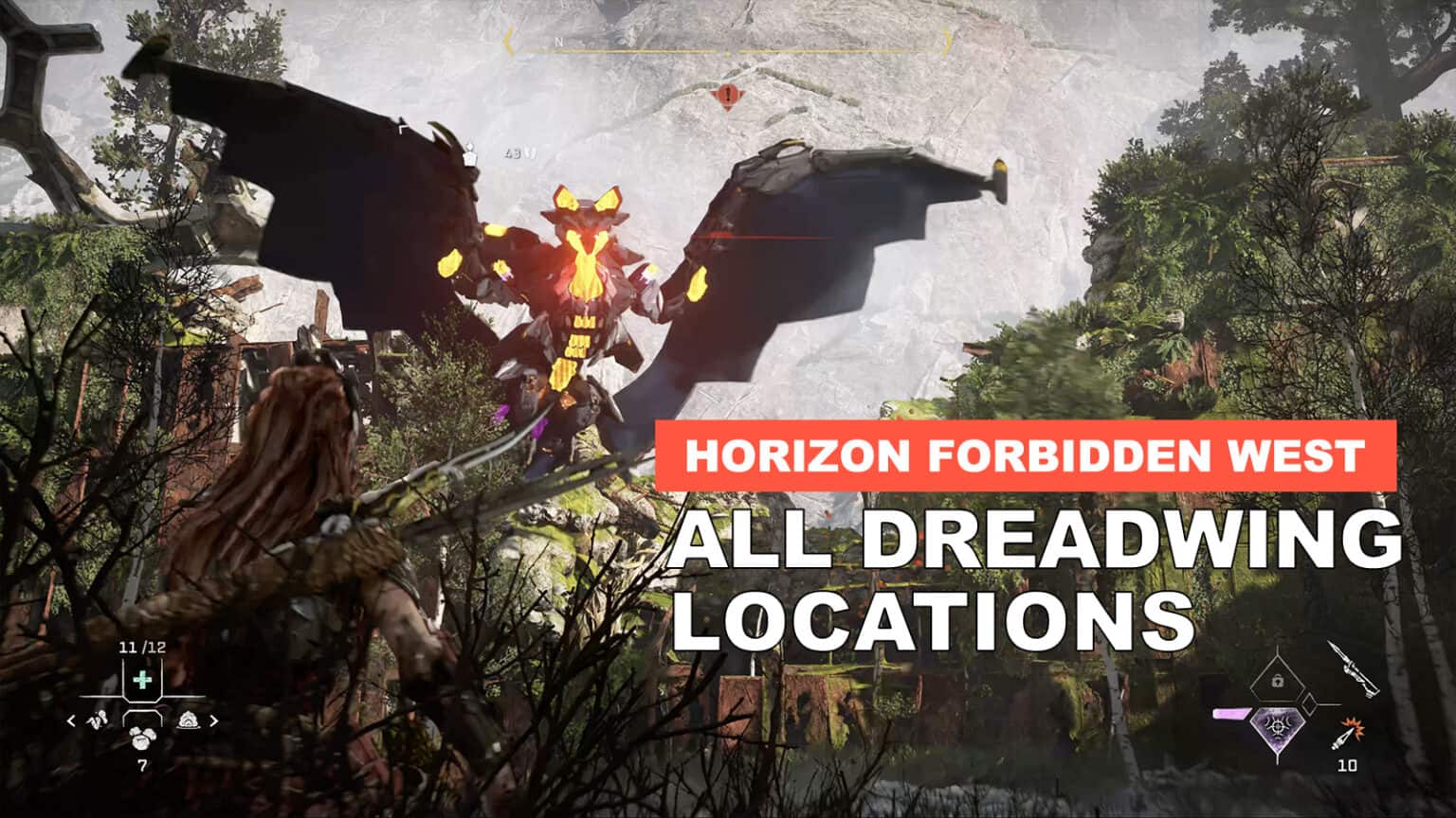 Horizon Forbidden West - All 4 Dreadwing Locations